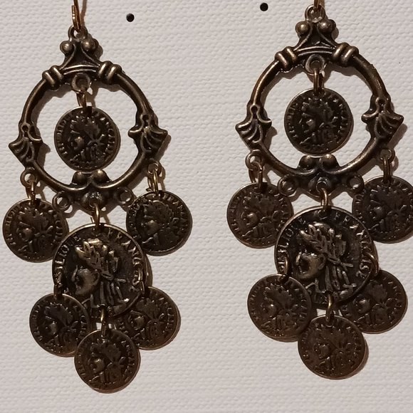 Source Unknown | Jewelry | Dangle Coin Replica Earrings | Poshmark
